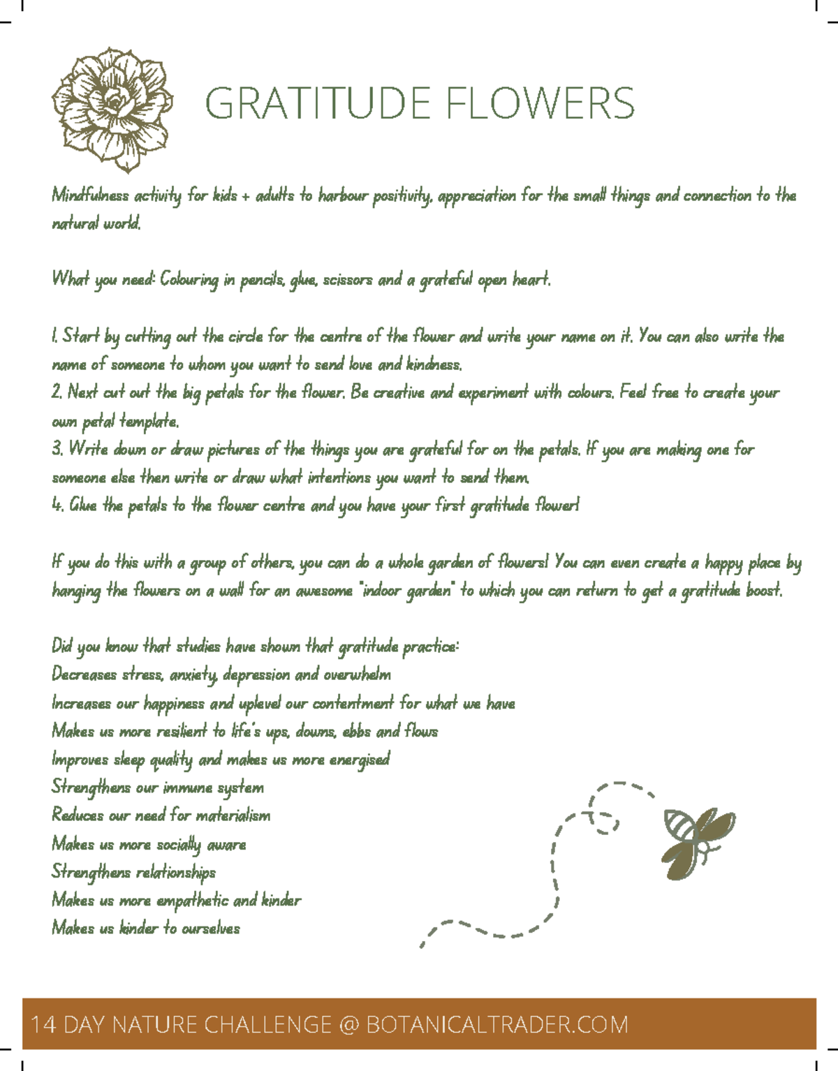 Gratitude Flowers - Mindfulness activity for kids + adults to harbour ...