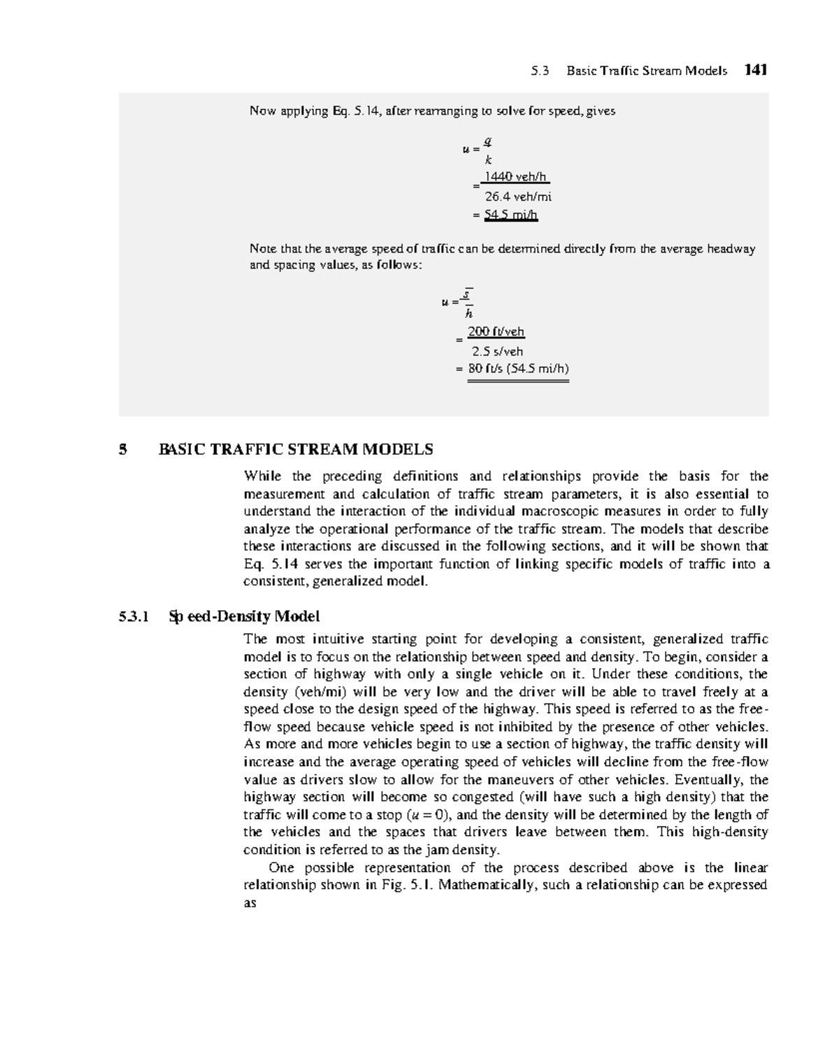 Lecture Notes HETA 19 - 5 Basic Traffic Stream Models 141 5. 3 2 ...