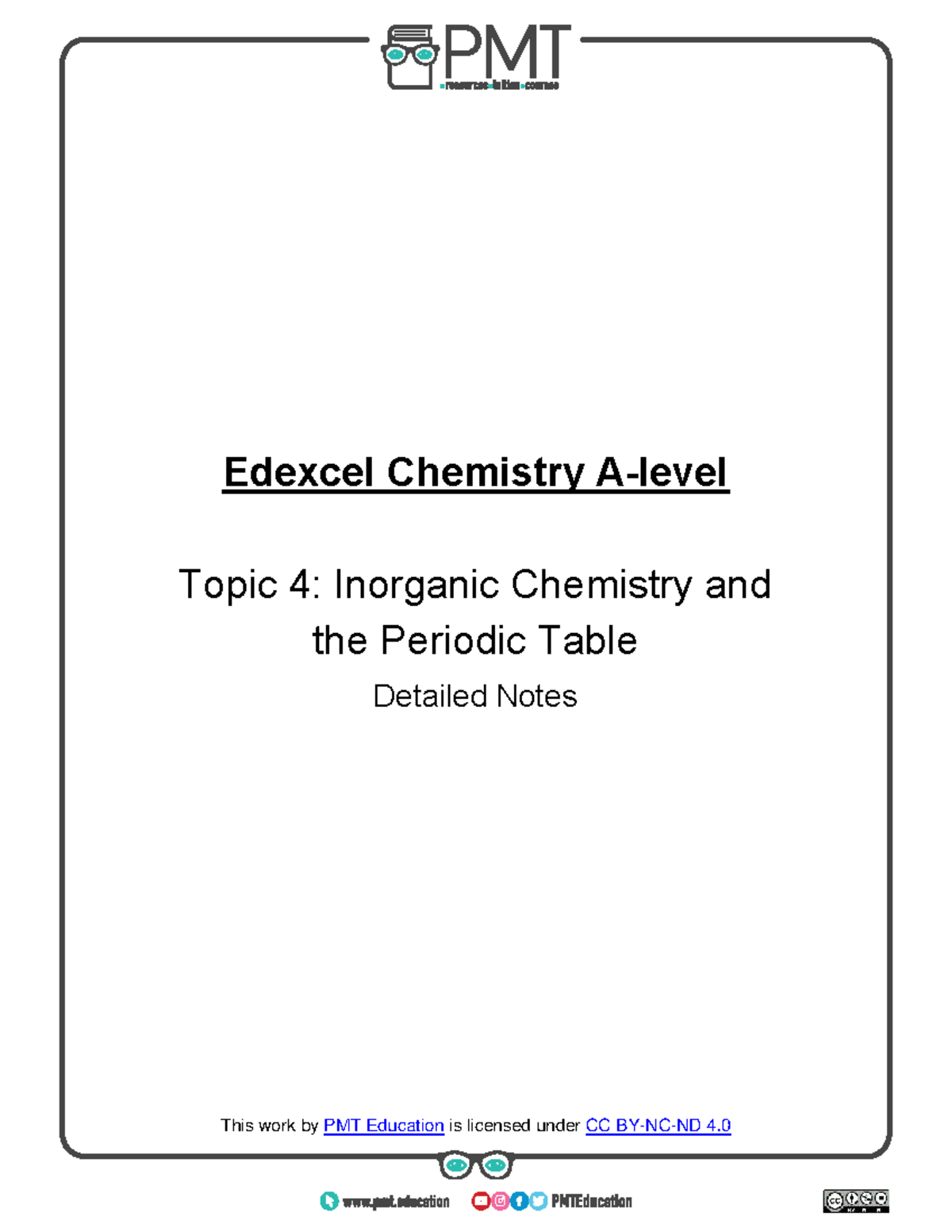 Detailed Notes on Inorganic Chemistry & Periodic Table - Edexcel A ...