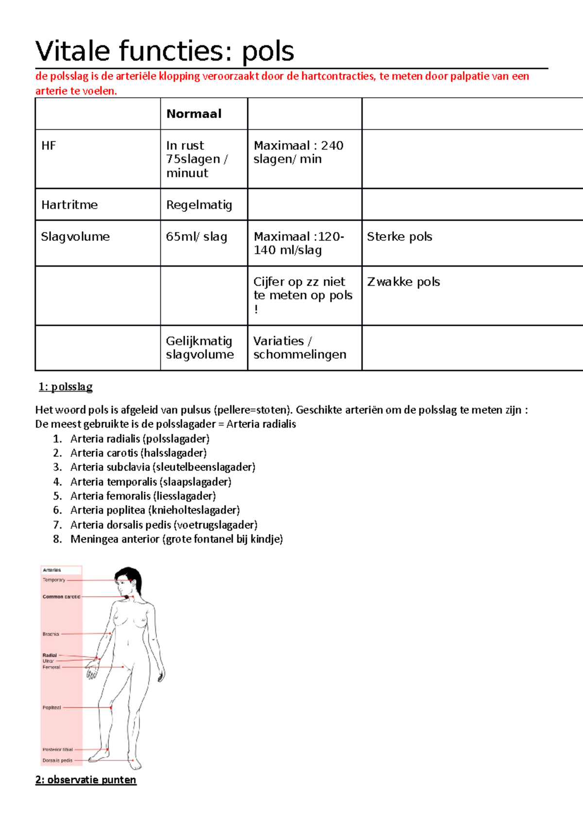 Vitale Functies: Polsslag en Hartritme Analyse - Studocu