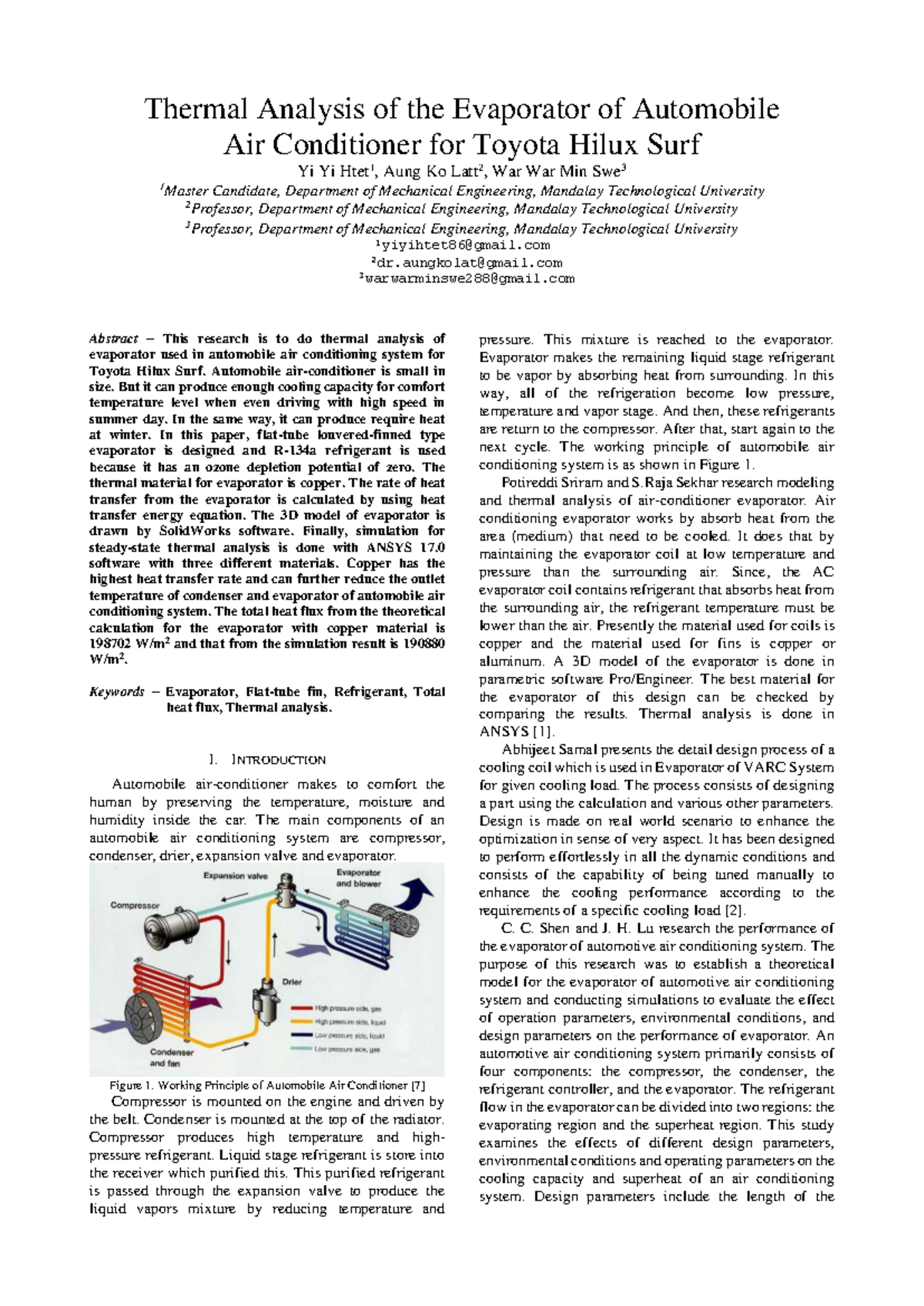 Thermal Analysis of Toyota Hilux Surf AC Evaporator (ME 101) - Studocu