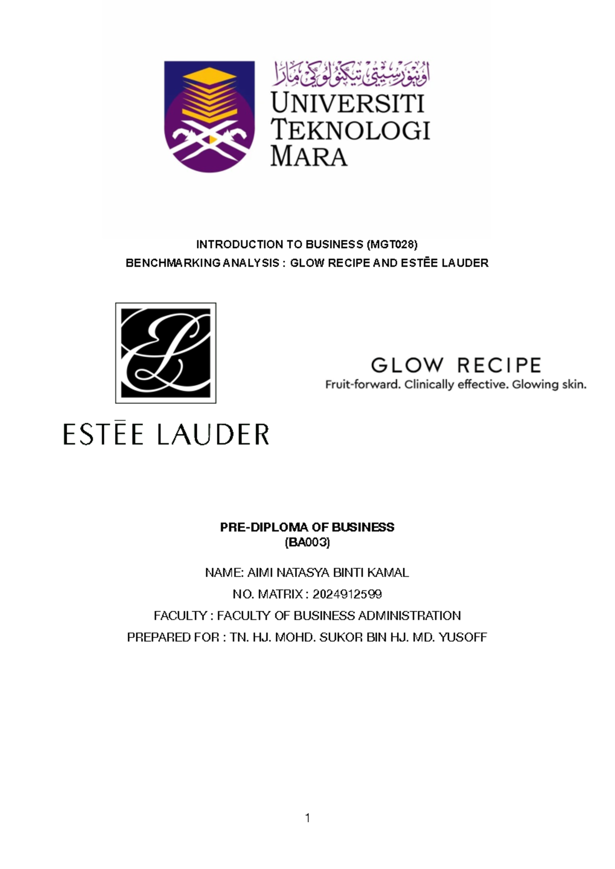 MGT Individual Assignment - INTRODUCTION TO BUSINESS (MGT028 ...