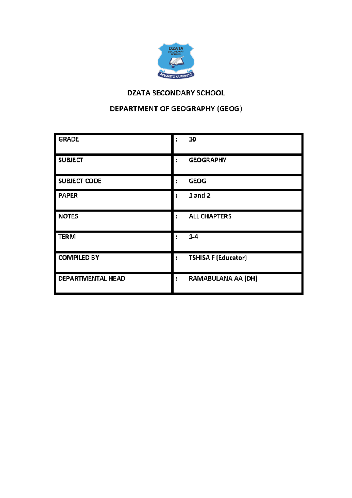 GEOG 10: The Atmosphere - Comprehensive Notes by Tshisa F - Studocu
