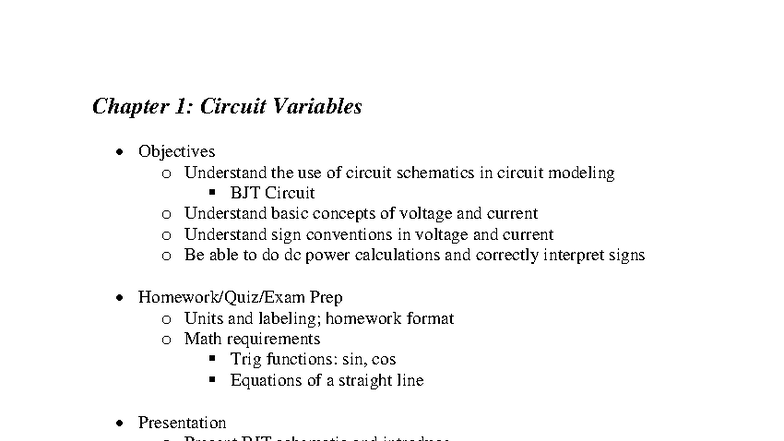 Chapter 1: Circuit Variables - Understanding Electrical Concepts - Studocu