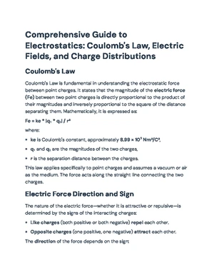 Electrostatics - Study Notes & Assignments - Studocu