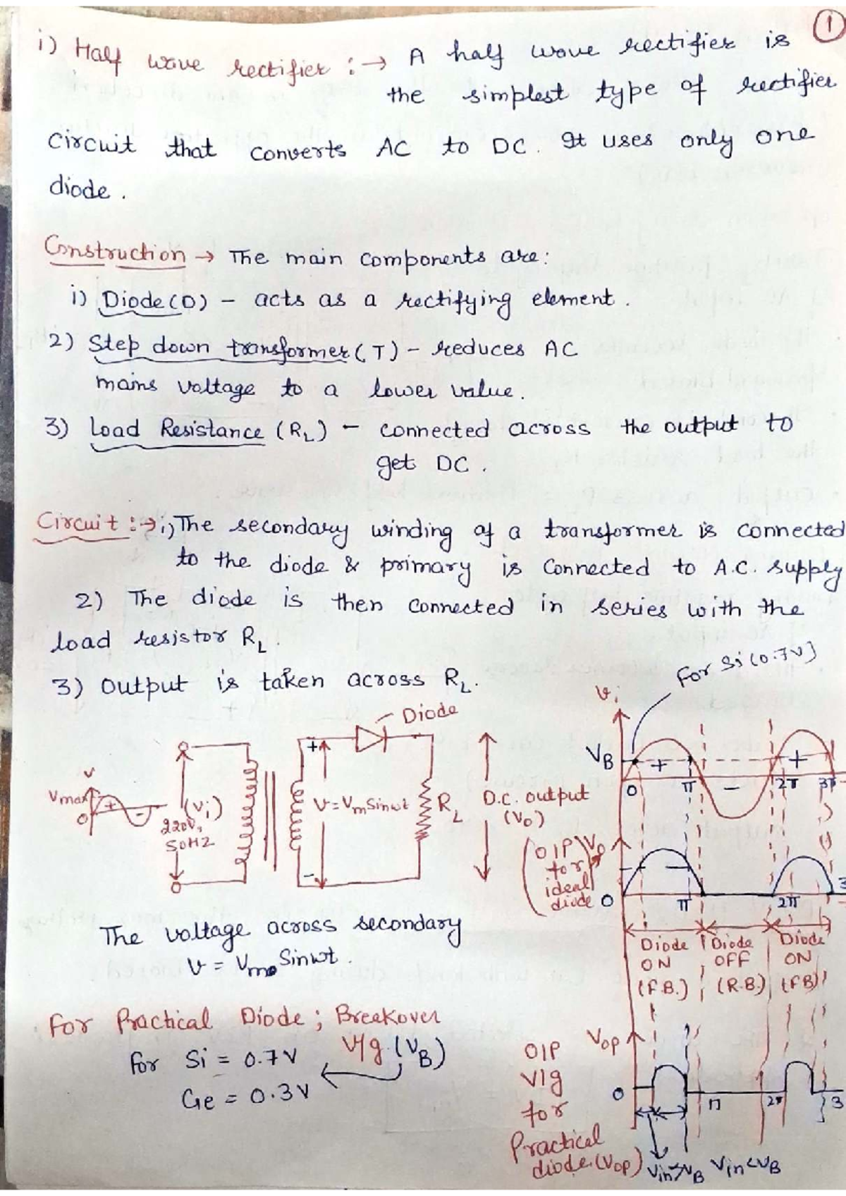 Chapter 2: Half Wave Rectifier Analysis and Calculations - Studocu