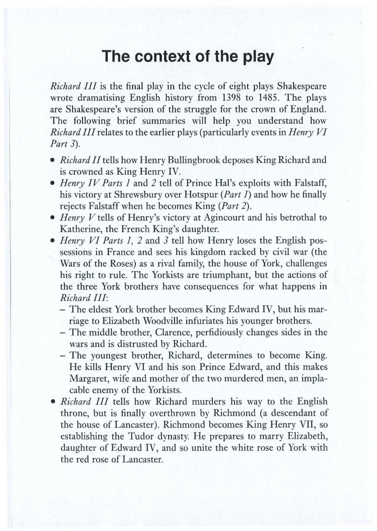 The context of the play - Richard III - The context of the play Richard ...