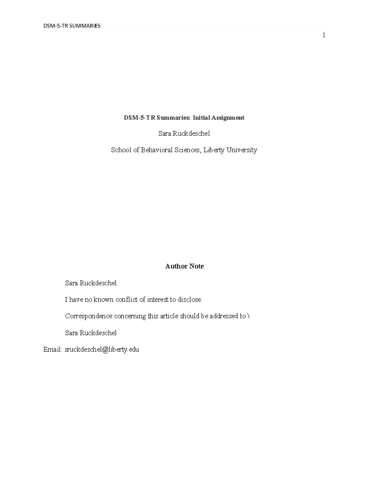 DSM 5 TR Initial Assignment: Bipolar & Anxiety Disorders Overview - Studocu