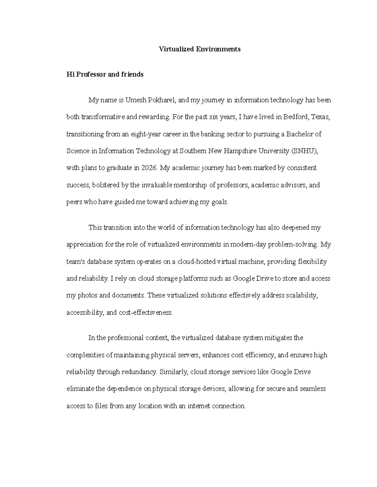 IT-272-1-1 Discussion: Exploring Virtualized Environments in IT - Studocu