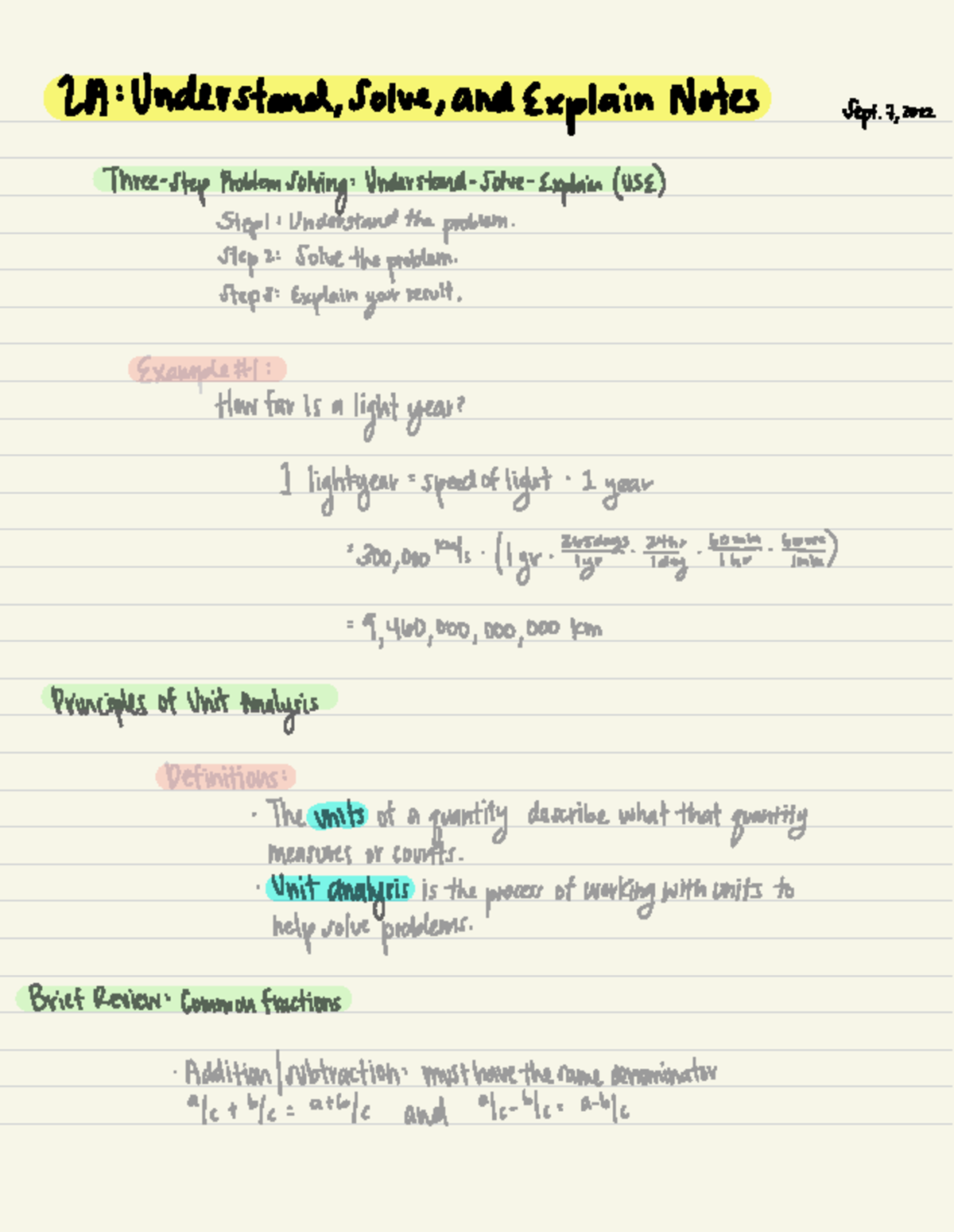 2A-Understand, Solve, and Explain Notes - 2A : Understand , Solve , and ...