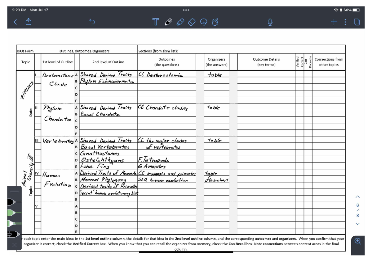 Topic 1-19 - biosform - 2:23 PM Mon Jul 17 5 T K BiOs Form Outlines ...