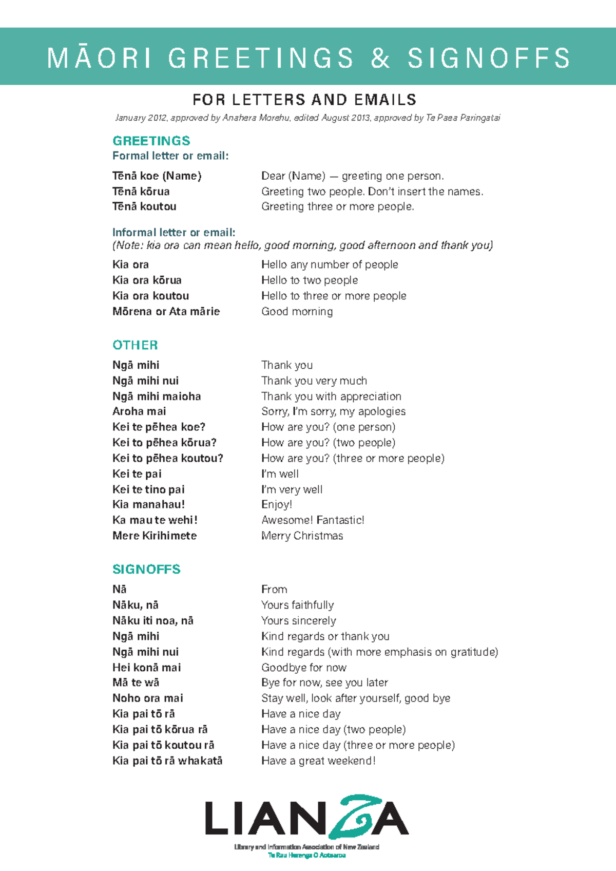 Māori Greetings & Signoffs for Letters/Emails: A Comprehensive Guide ...