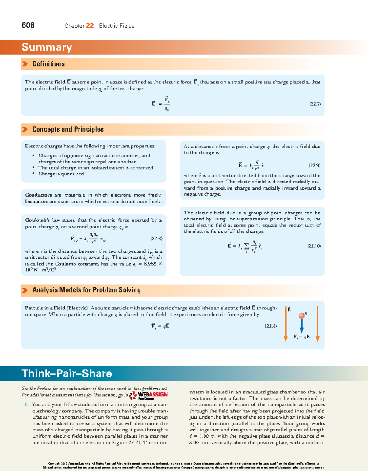 608 Chapter 22 electric fields tutorial summary and key concepts - Studocu