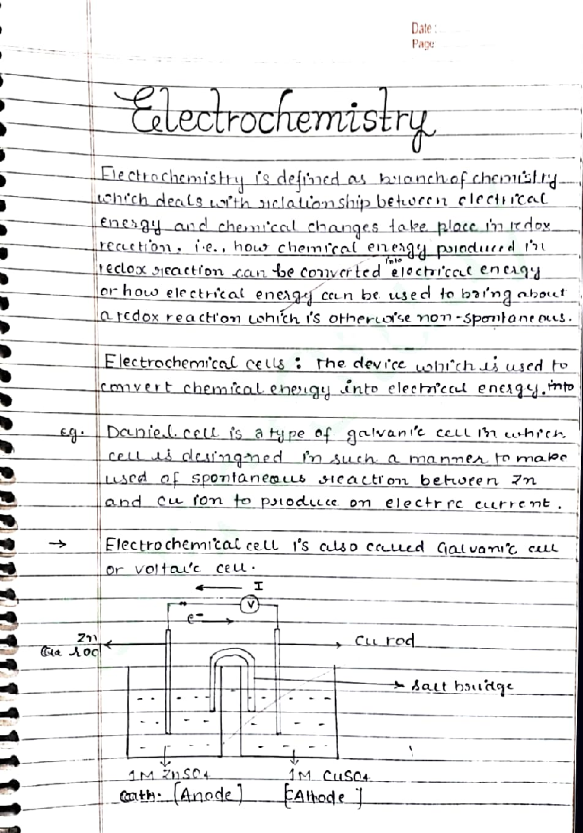 Electrochemistry 101: Key Concepts and Cell Reactions - Studocu