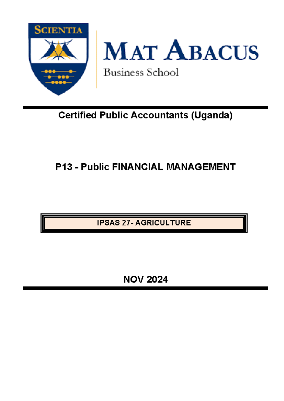 IPSAS 27 - Agriculture: Comprehensive Guide on Public Financial Mgt ...