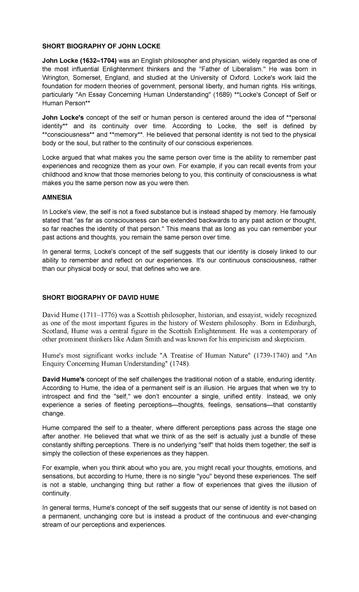 Short Biography OF JOHN Locke - SHORT BIOGRAPHY OF JOHN LOCKE John ...