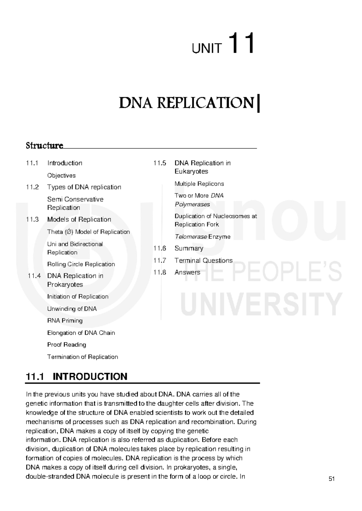 Unit 11: DNA Replication - Detailed Mechanisms and Models - Studocu