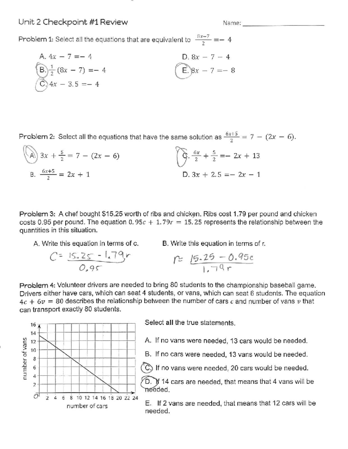 Unit 2 Checkpoint #1 Review Solutions and Problem Explanations - Studocu