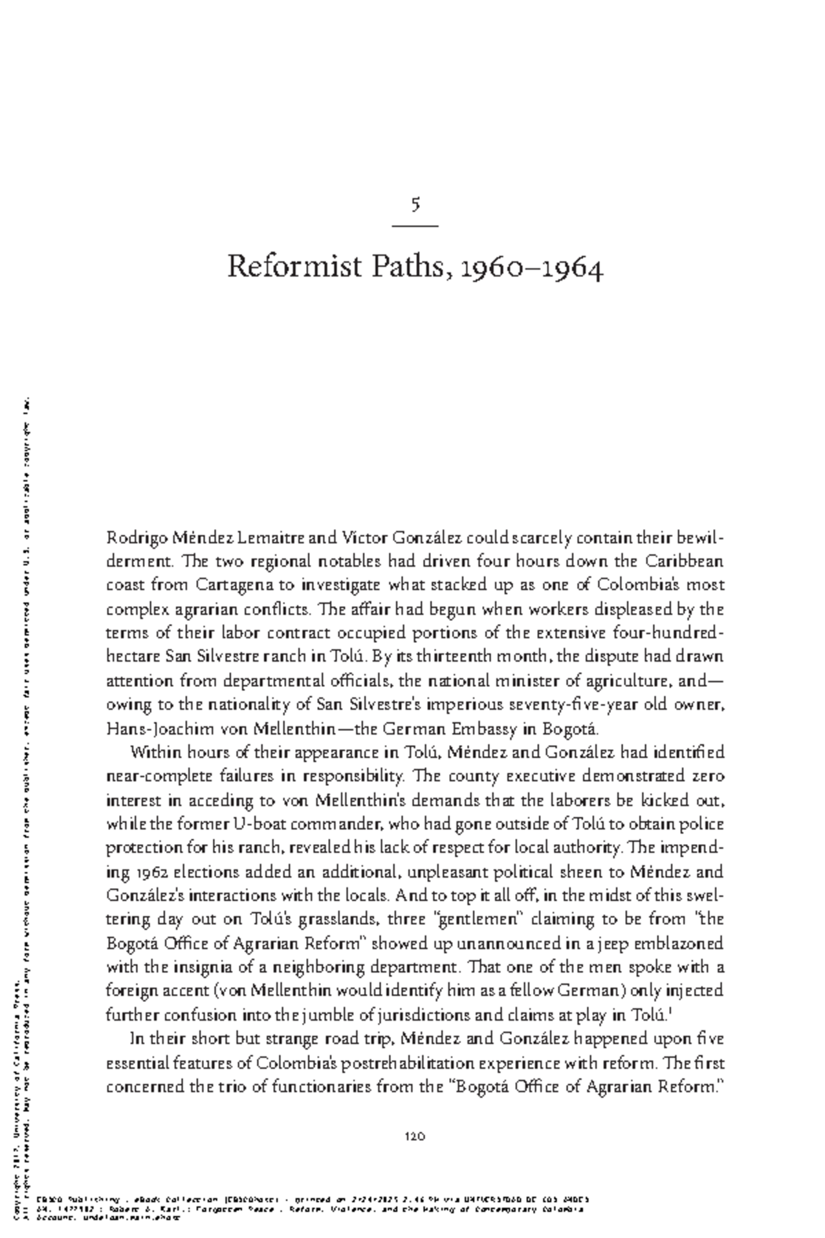 Reformist Paths 1960-2017: A Study of Colombia's Agrarian Struggles ...