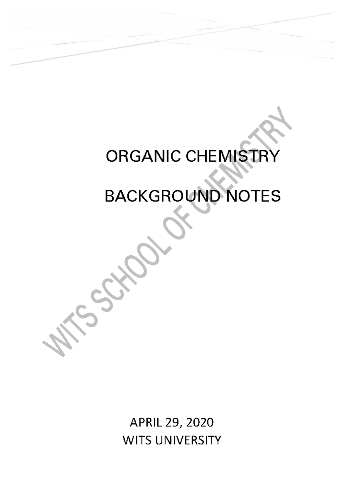 Organic chemistry notes - CHEM 1012A - Studocu