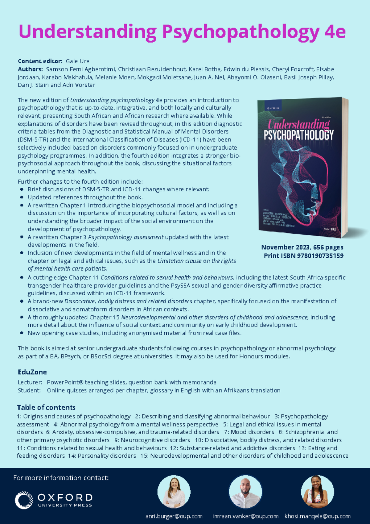 Understanding Psychopathology 4e: An Up-to-Date Approach for Students ...