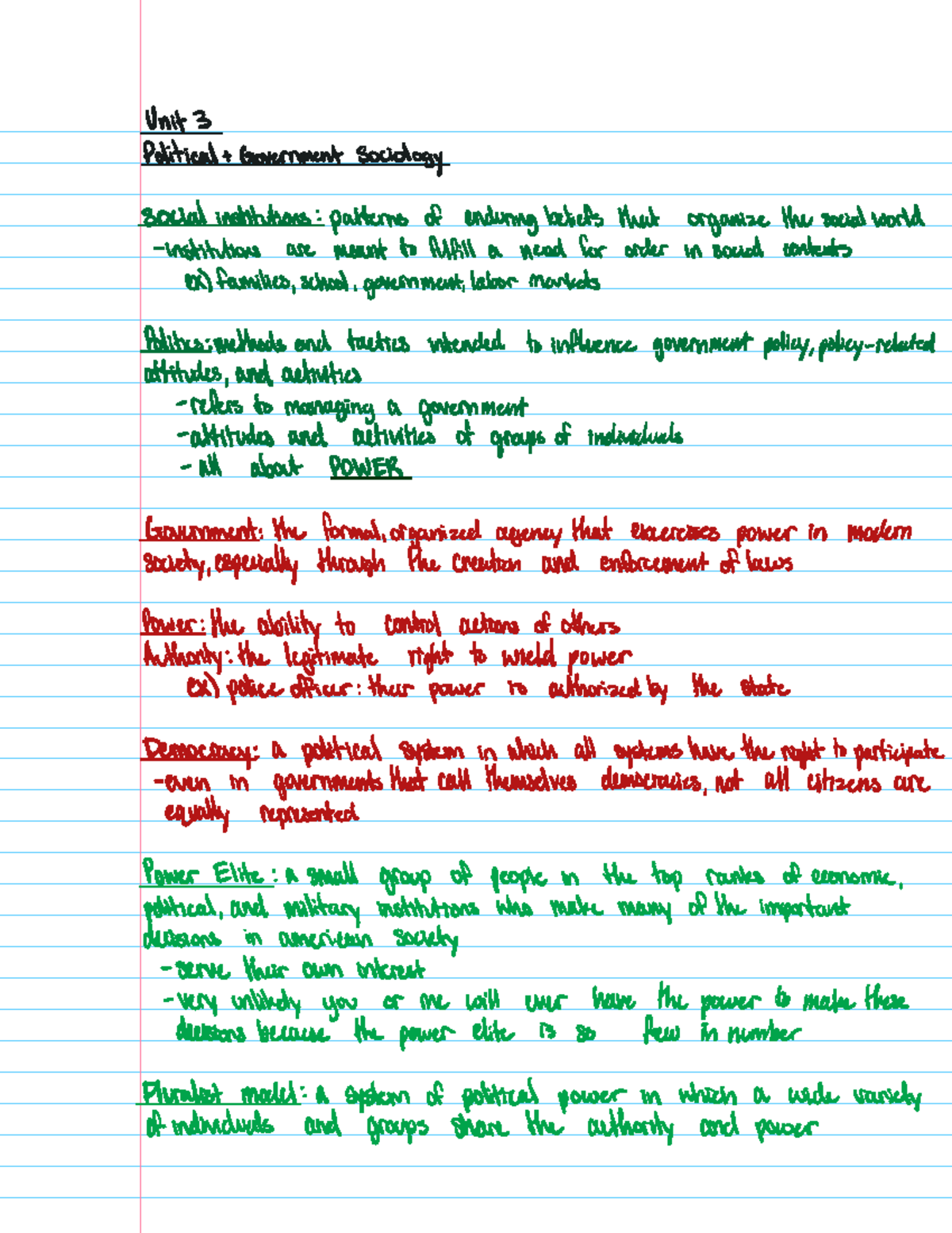 Unit 3: Political Government in Sociology - Studocu