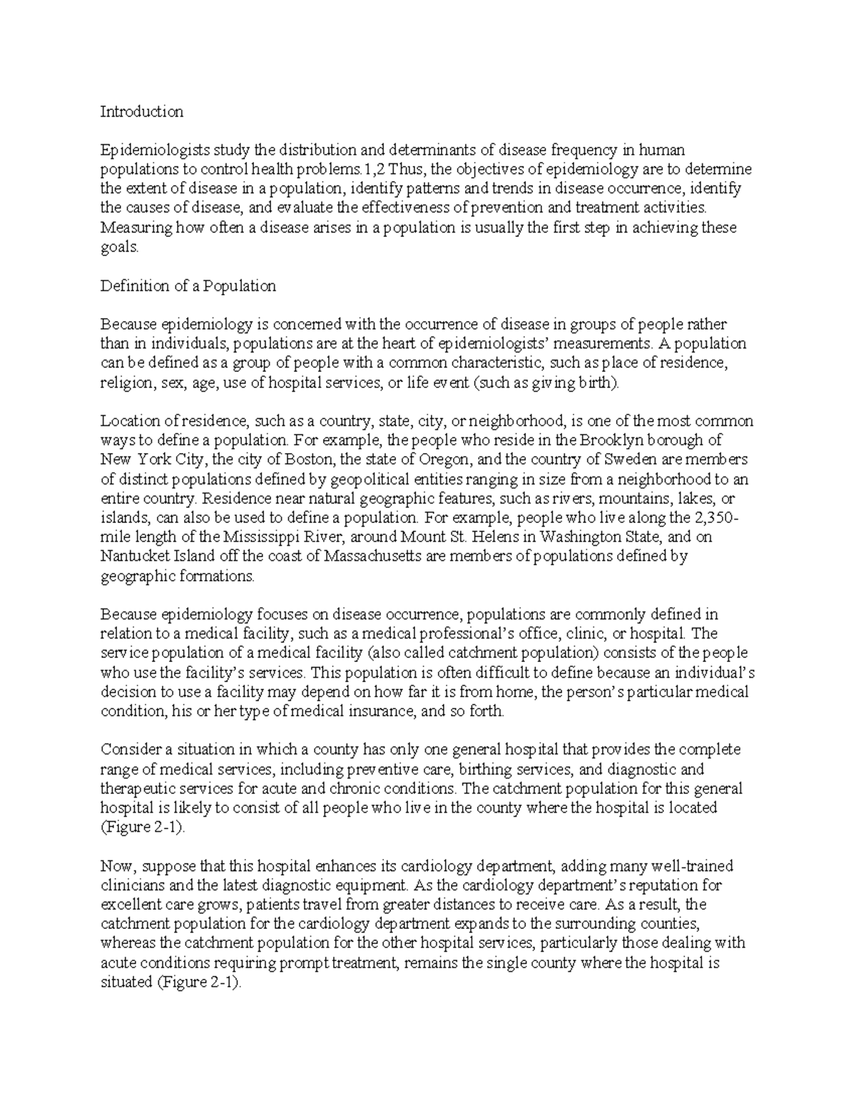 EPI 101: Introduction to Epidemiology and Disease Measurement - Studocu
