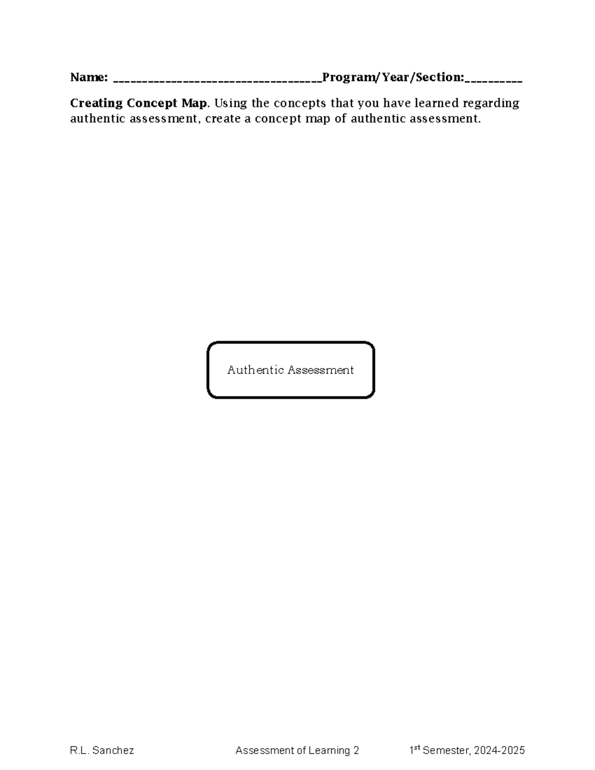 Activity 2 Concept Map - for my reporting - R. Sanchez Assessment of ...