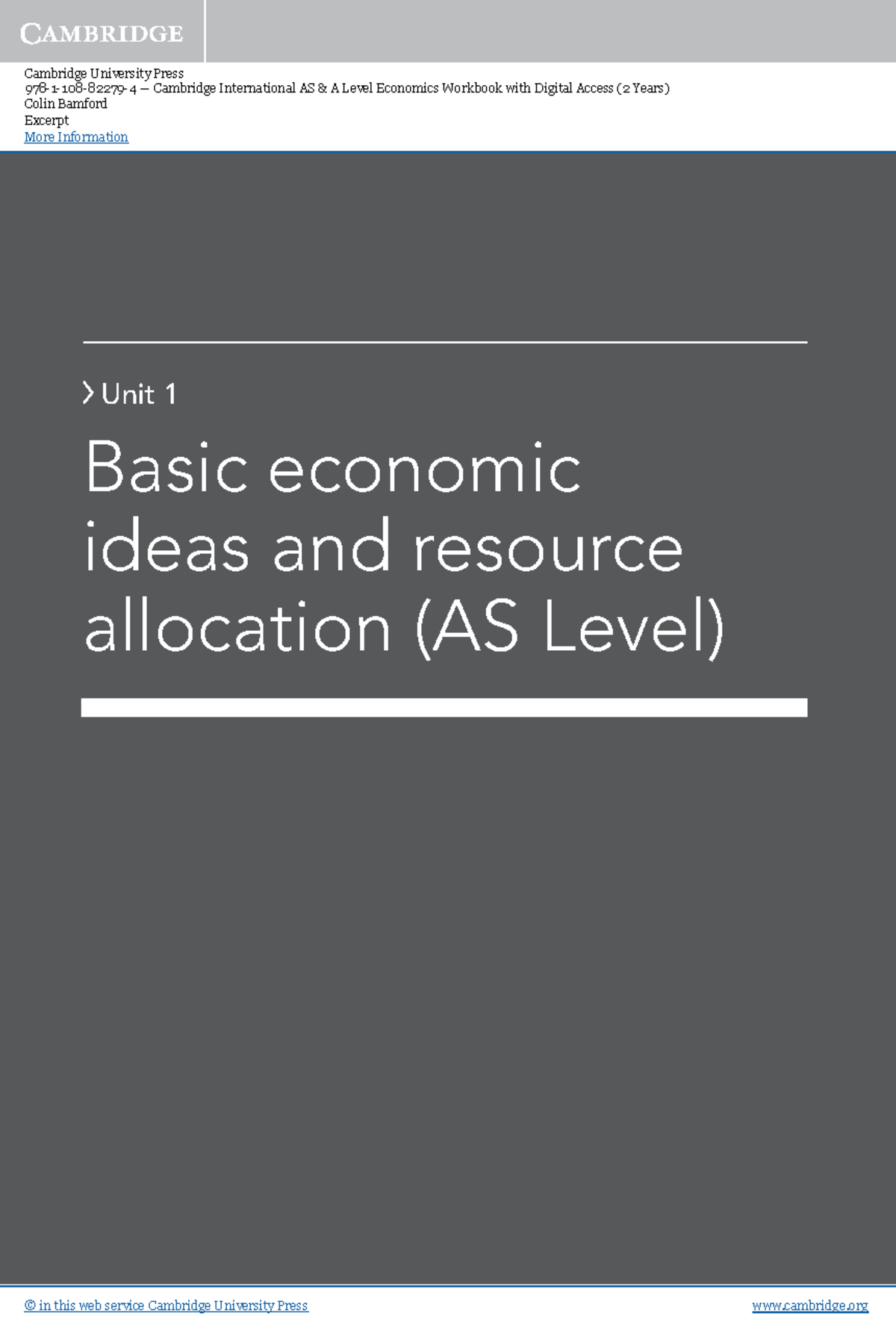 Cambridge International AS & A Level Economics: Key Concepts & Workbook ...