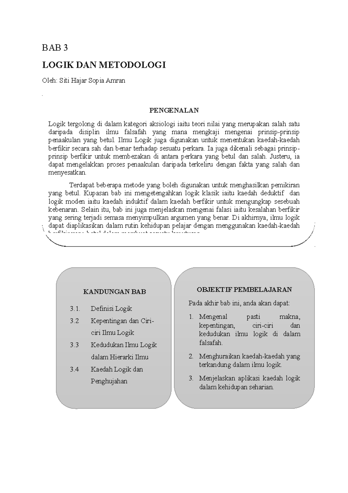 BAB 3 CTU552 Metodologi dan Logik dalam Pemurniaan - Studocu
