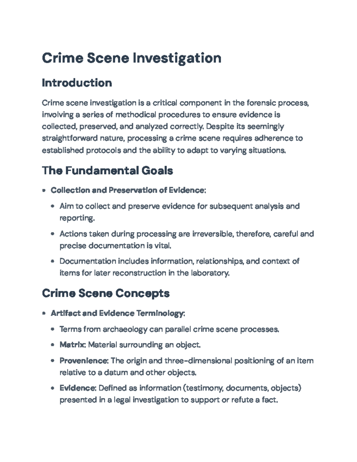 Crime Scene Investigation Procedures and Evidence Management - Crime ...