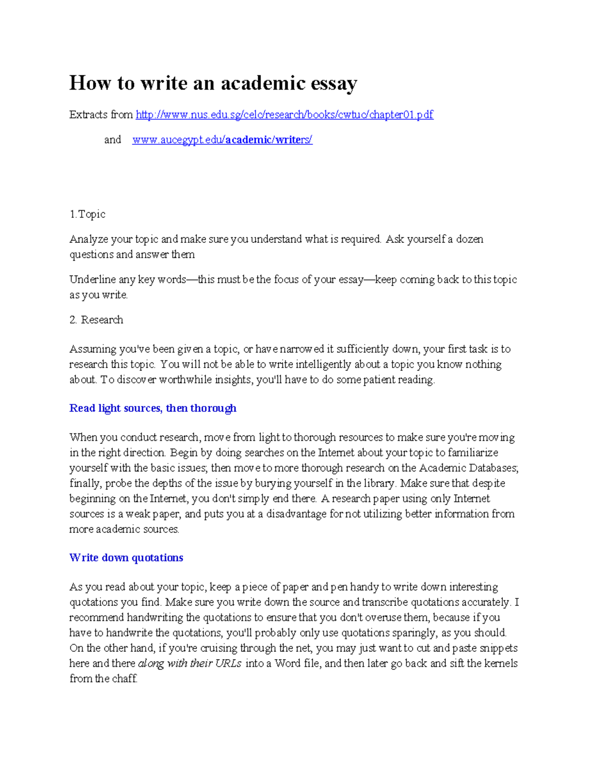 Academic Essay Writing Guide: Tips & Techniques (Course Code: ACU ...