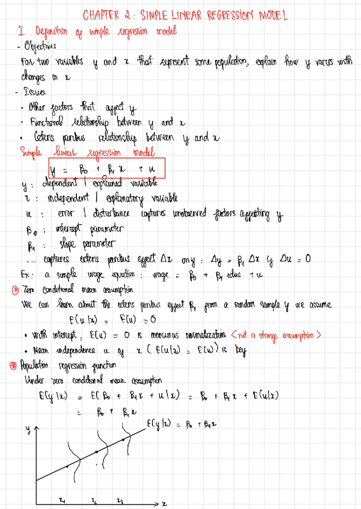 CHAPTER 2: SIMPLE LINEAR REGRESSION MODEL - Key Concepts and Formulas ...