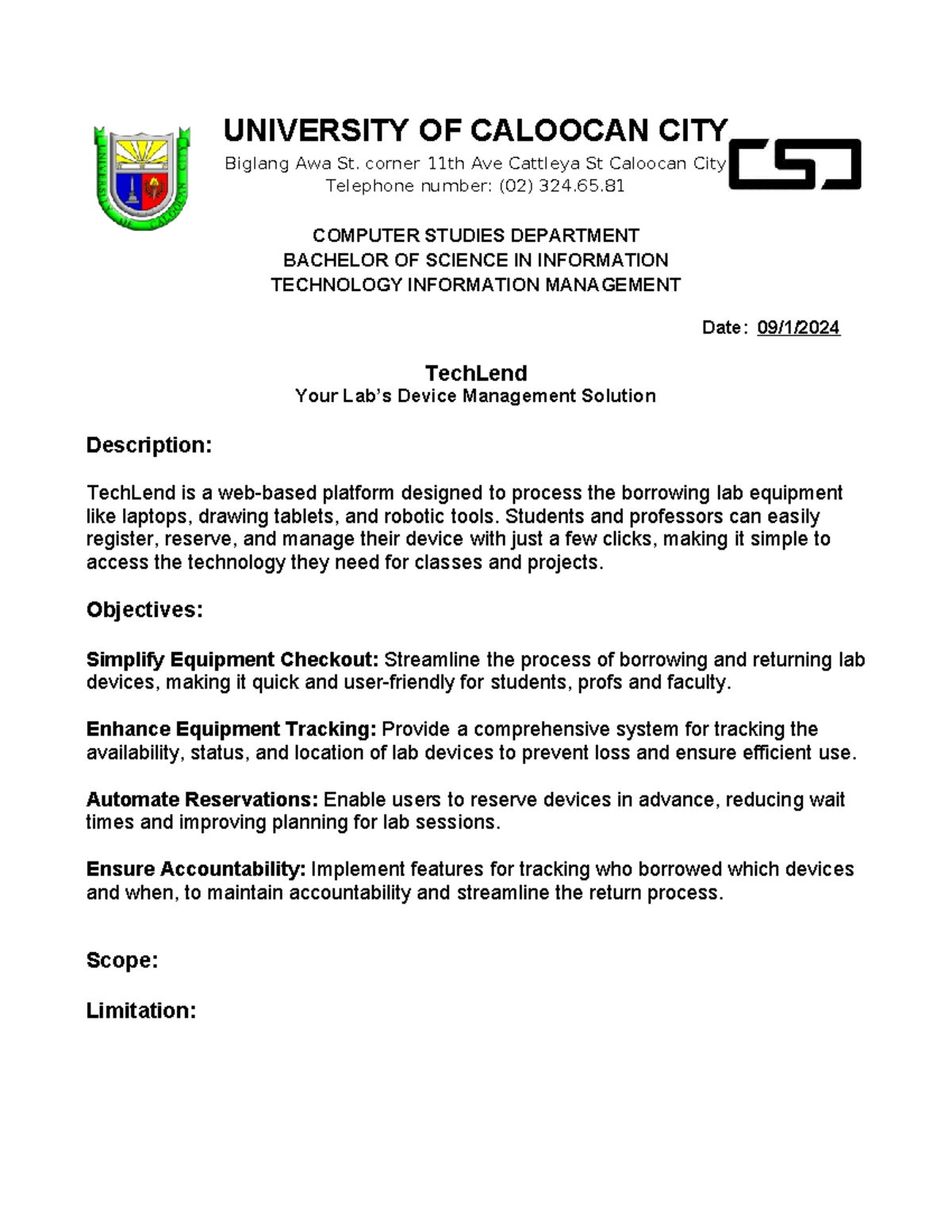Tech Lend Proposal: A Lab Device Management Solution for IT Classes ...