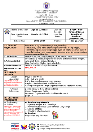 Matatag-DEMO-LP math - for demo teaching - Lesson Plan in Math 4 ...