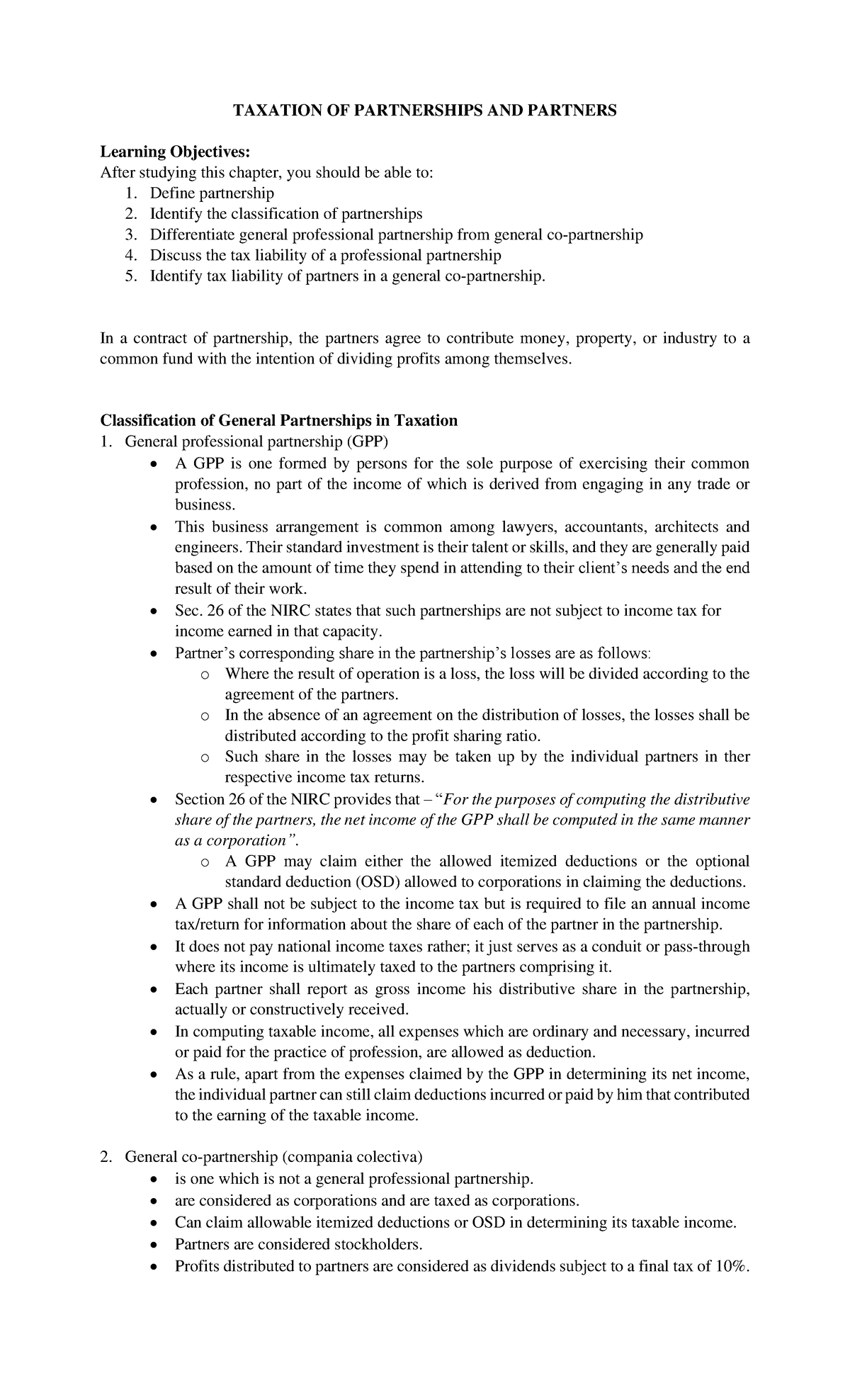 Taxation of Partnerships: GPP vs. General Co-Partnerships (Tax 101 ...