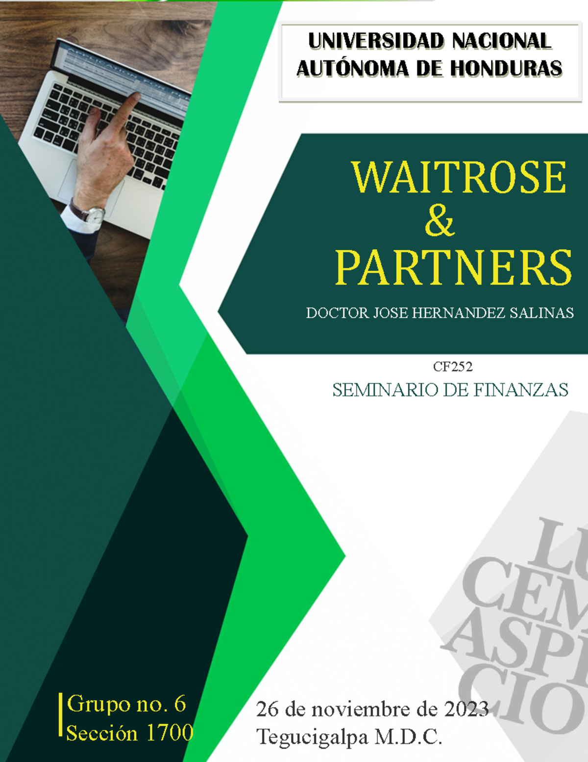 CF252 Seminario de Finanzas: Análisis de Inversión en Waitrose Partners ...