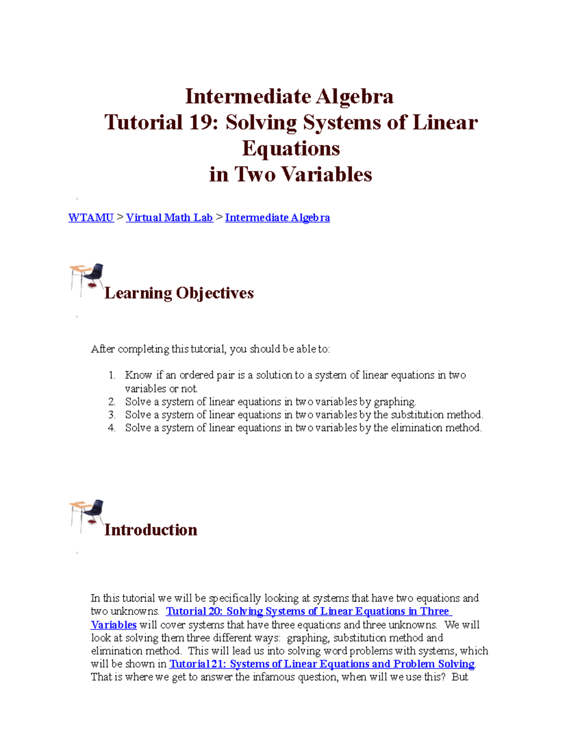Intermediate Algebra - Intermediate Algebra Tutorial 19: Solving Systems of Linear Equations in ...