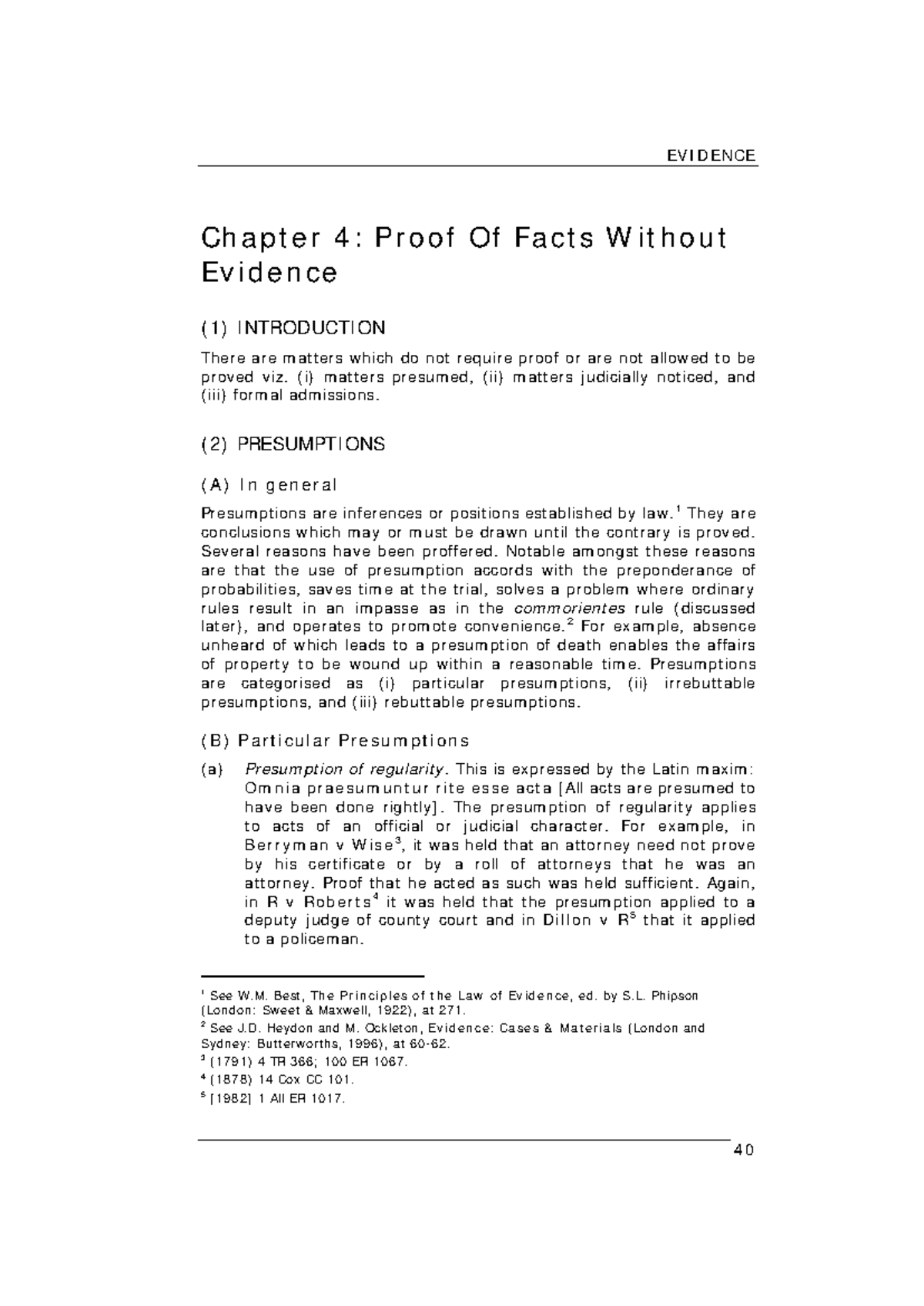 Chapter 4: Proof of Facts Without Evidence (Law 101) - Studocu