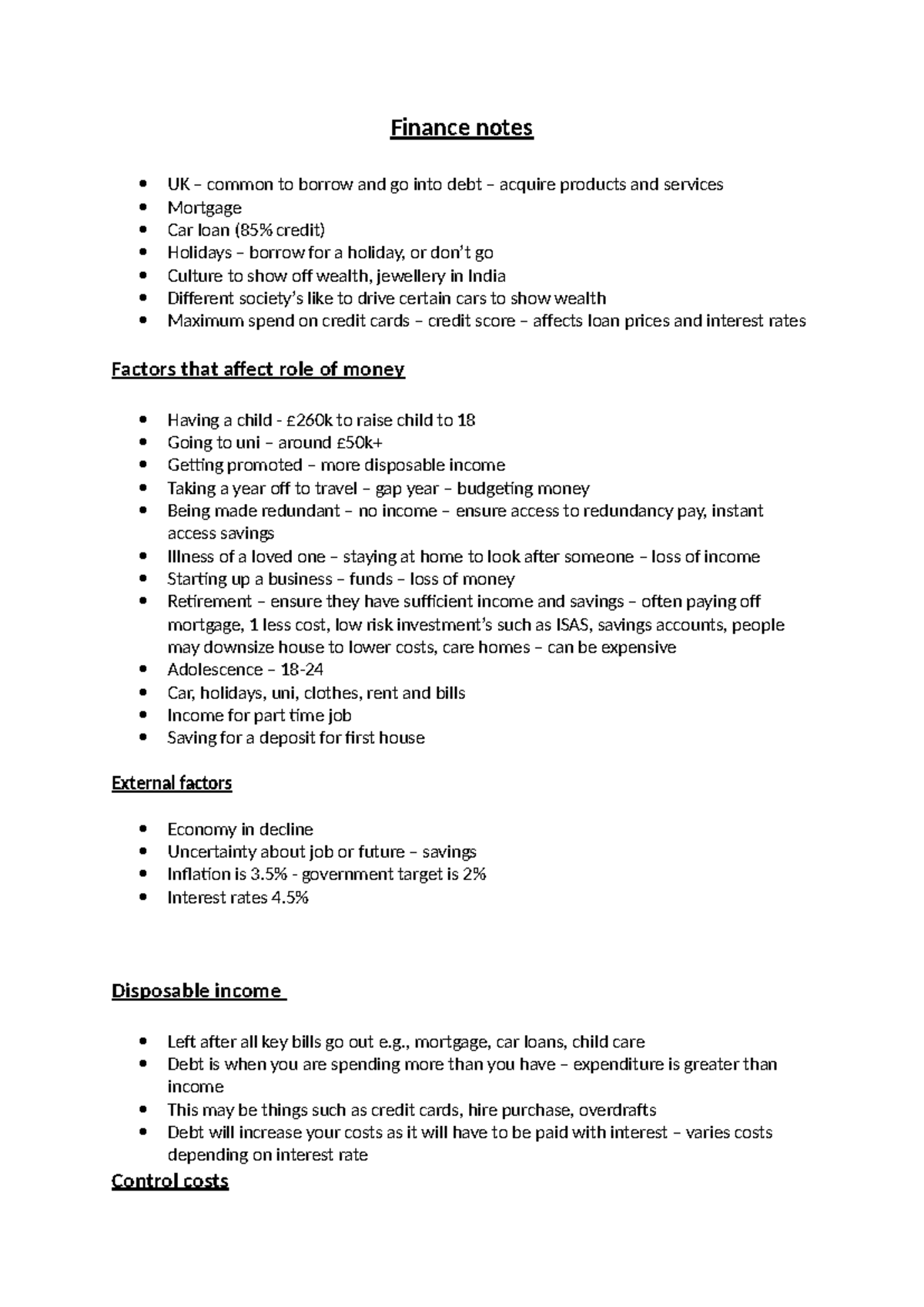 Finance Notes: Understanding Debt, Income, and Financial Management ...