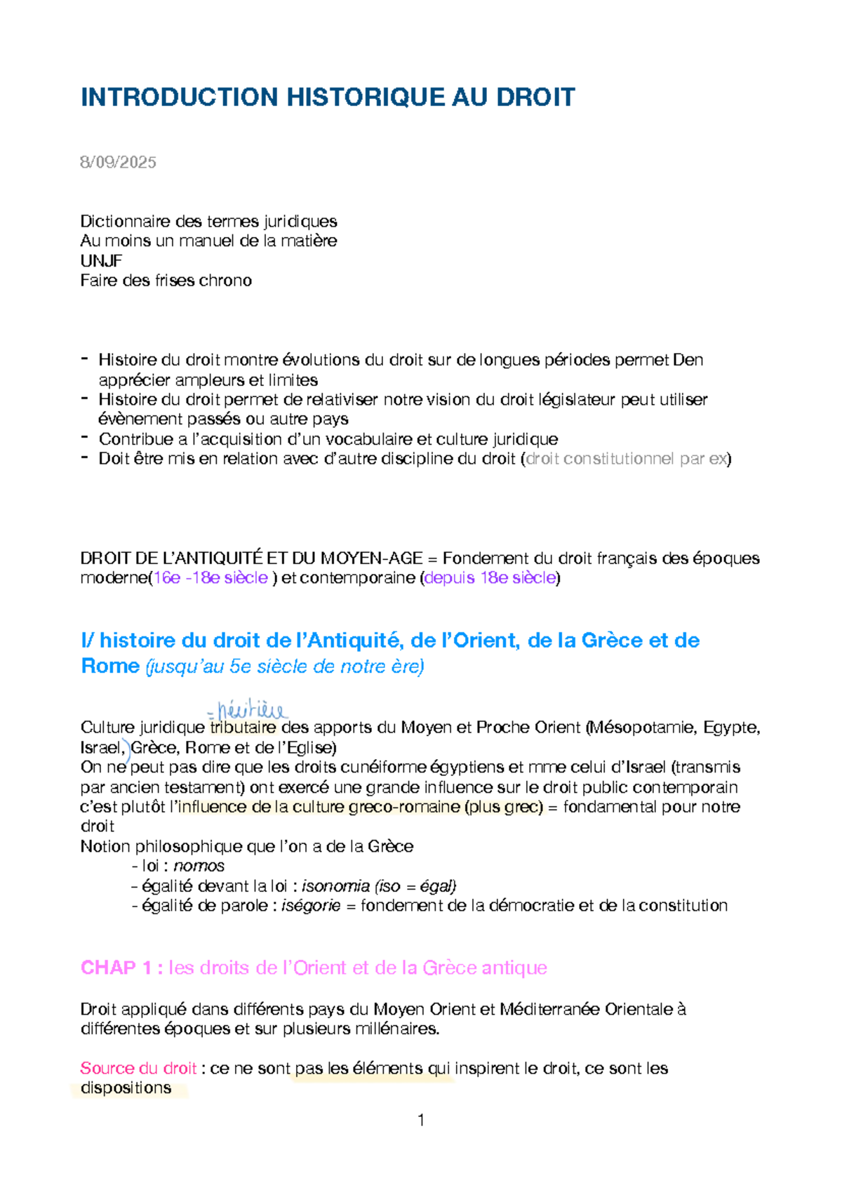 Introduction historique au droit : Évolution des concepts juridiques et ...