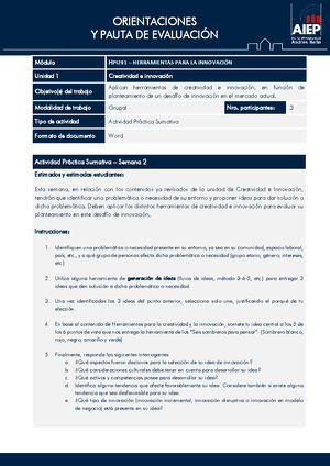 ORIENTACIONES SEMANA 1: Actividad Práctica - HPI201 - Studocu