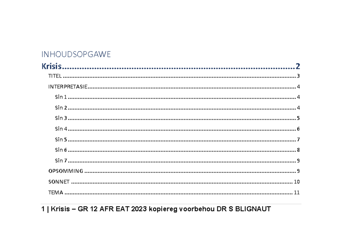Krisis Poem Notes - Elisabeth Eybers Interpretations and Analysis - Studocu