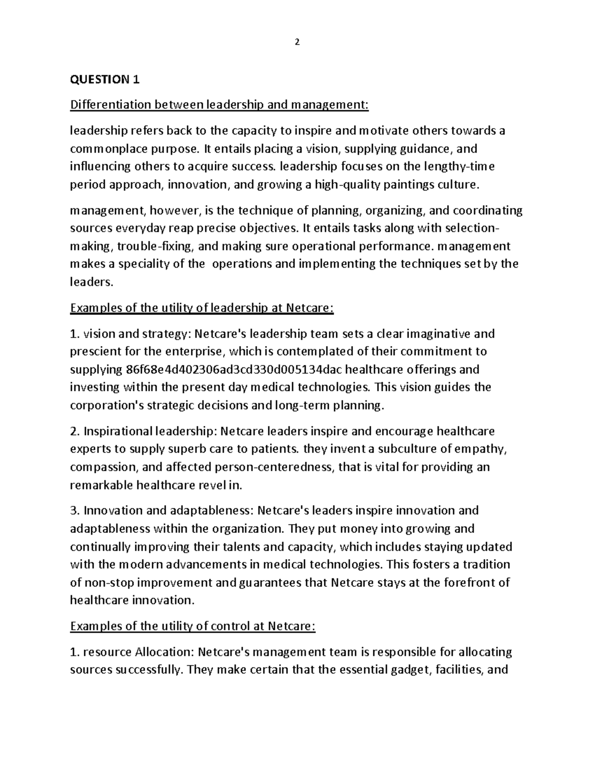 MNG3702 Assessment 02 - Leadership and Management Insights - Studocu