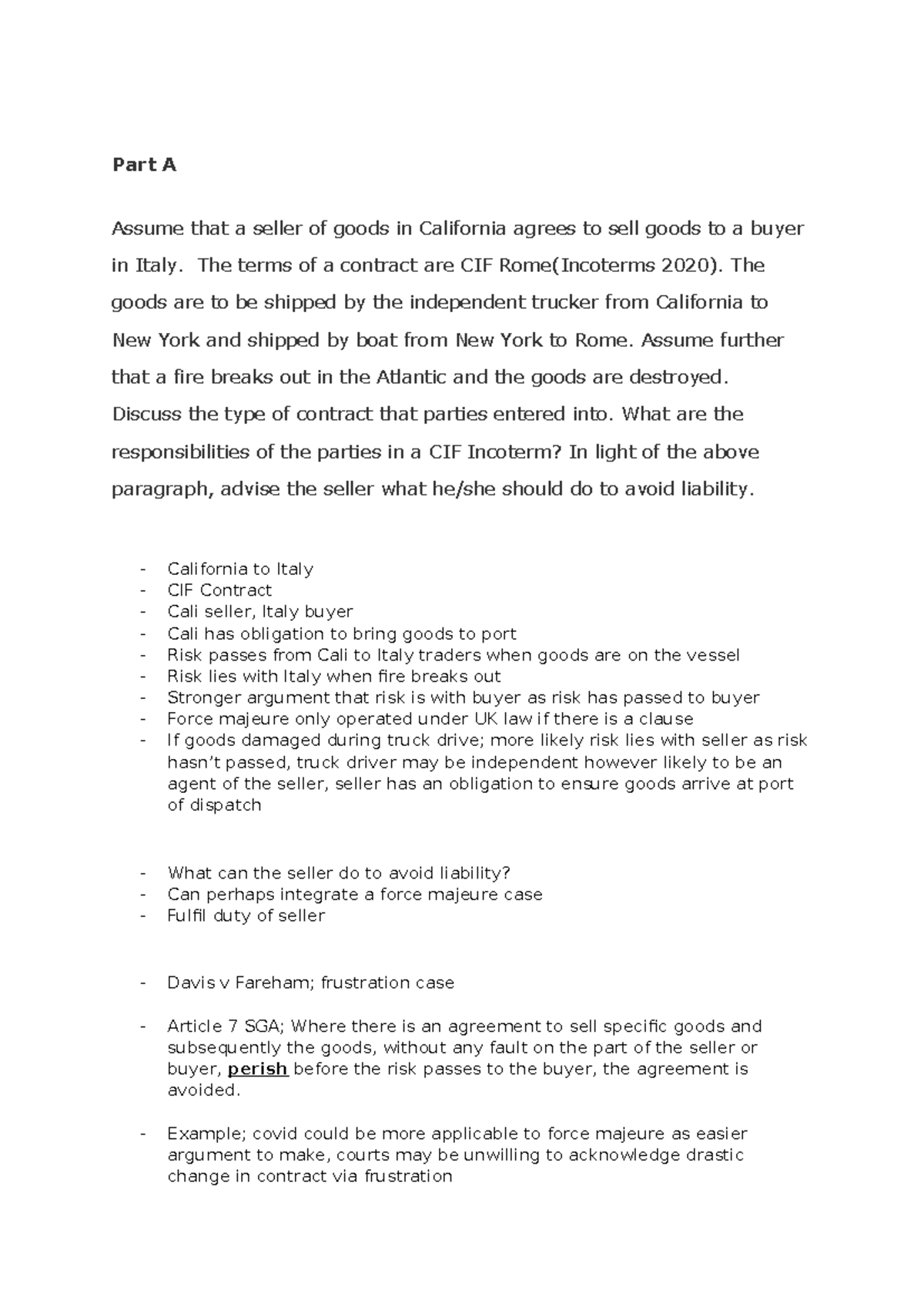 ITL Sem 6 - CIF Contract Analysis & Seller Liability Considerations ...
