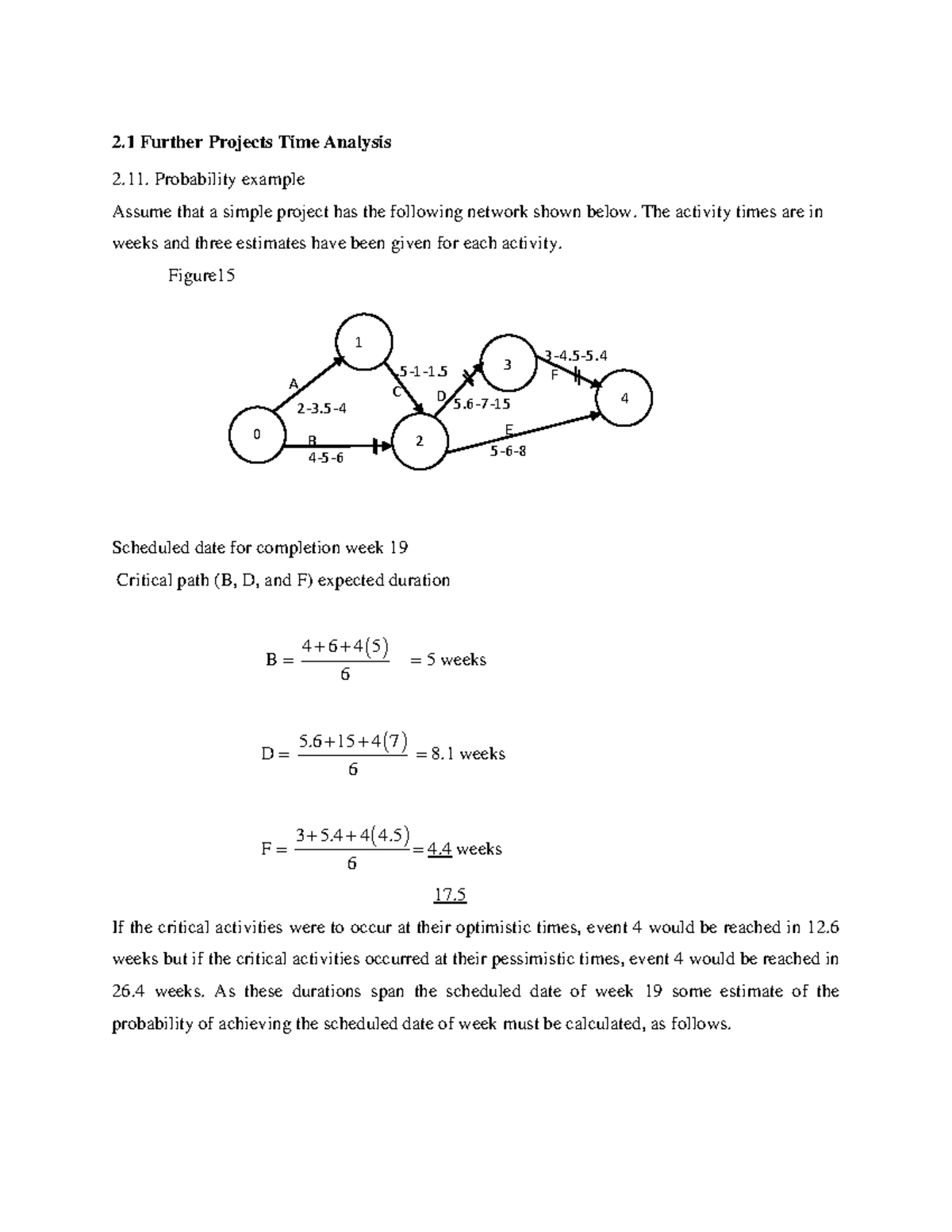 Lesson 2 - Further Projects Time Analysis: Probability & Critical Path ...