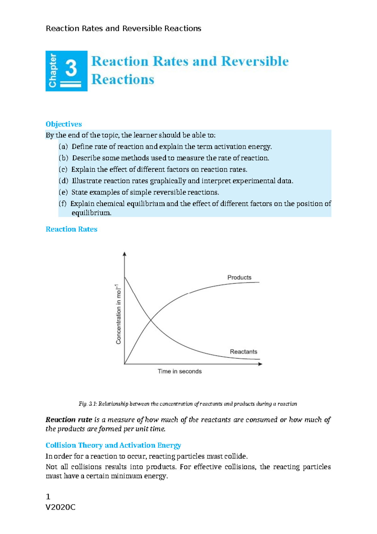 V2020C Reaction Rates & Reversible Reactions: Key Concepts & Examples ...