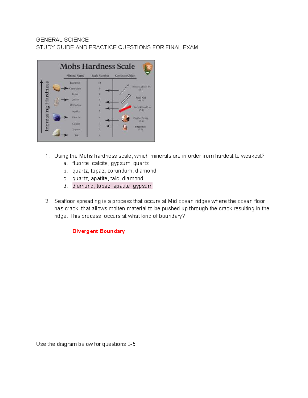 GENERAL SCIENCE FINAL EXAM STUDY GUIDE & PRACTICE QUESTIONS - Studocu