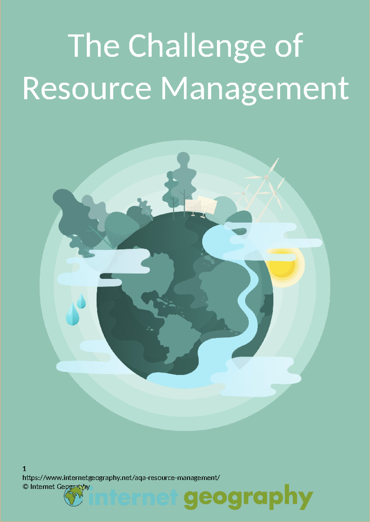 AQA Geography: Section C - The Challenge of Resource Management - Studocu