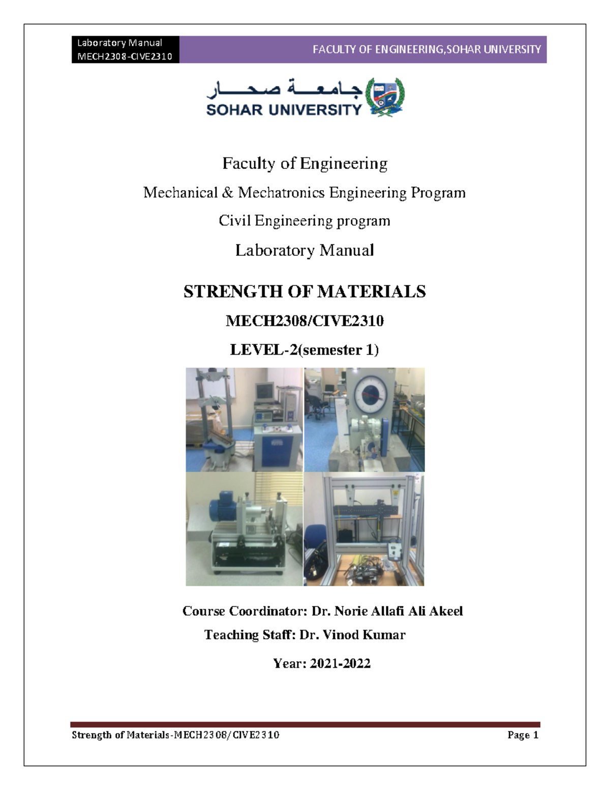 Lab-1: Stress and Strain Analysis in Thin Walled Cylinder - MECH2308 ...